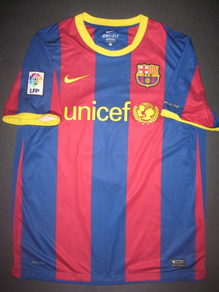 2010-2011 Nike Authentic FC Barcelona FCB Jersey Shirt Kit Andres ...