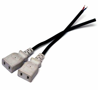 2x 15cm Cord Easy Wire 2Pin AU/US Socket Power Connector IP Camera ...