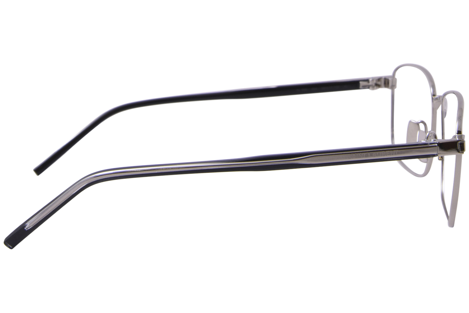 Saint Laurent SL-666 004 Eyeglasses Silver/Crystal Full Rim Rectangle ...