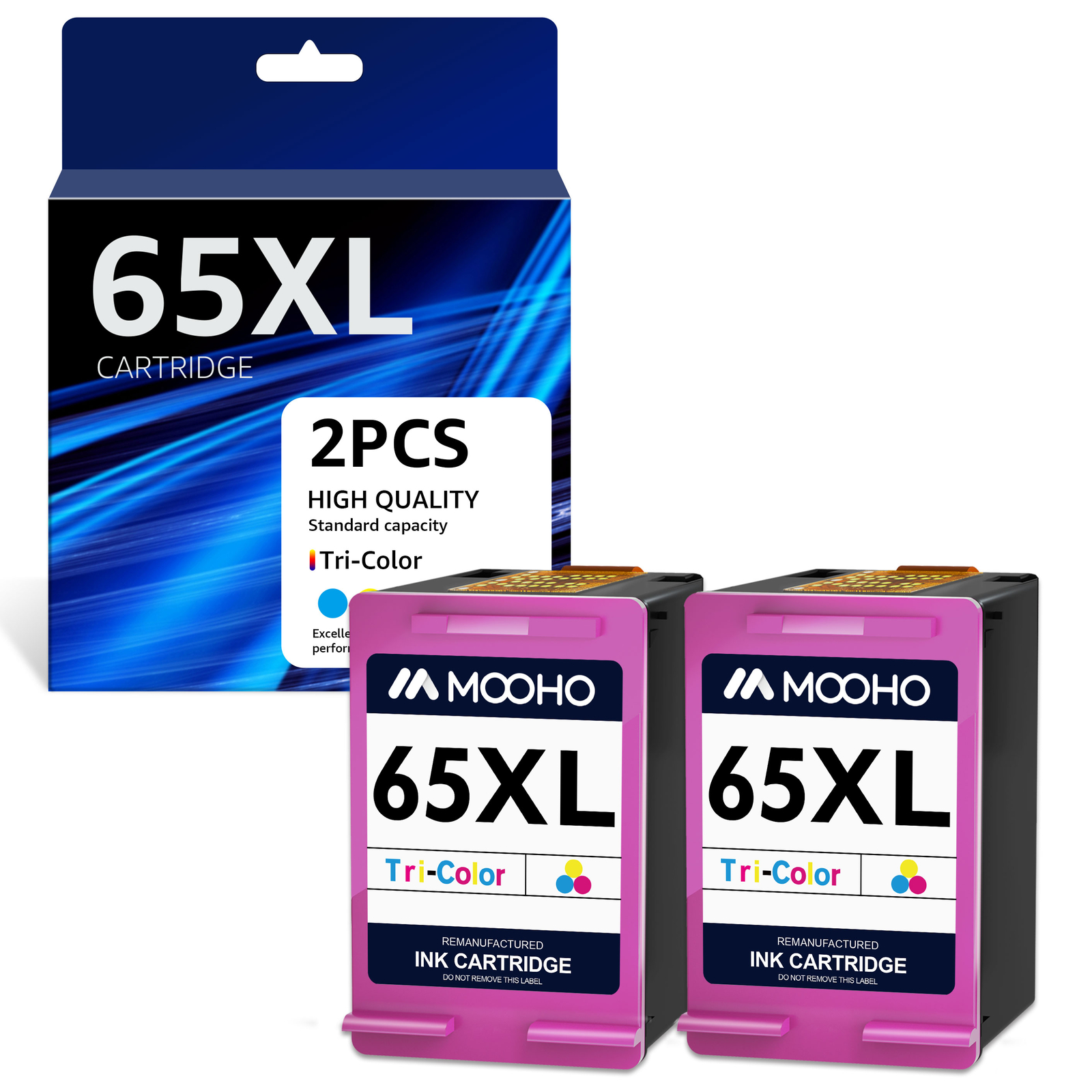 Combo New Chip #65 XL 65xl Black & Color Ink for HP 65XL DeskJet 3755 ...