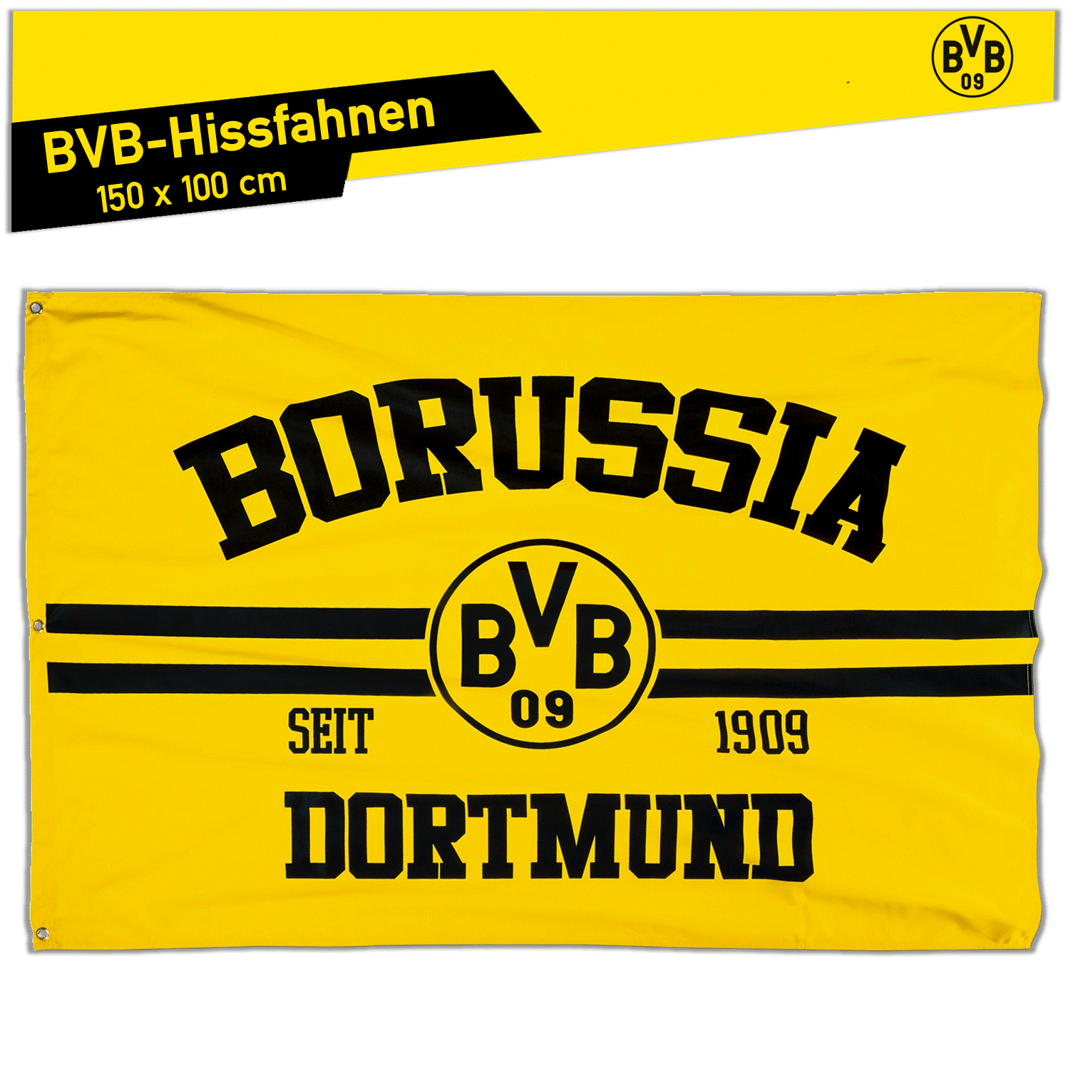 BVB Borussia Dortmund Hissfahne Sterne Karo Mein Verein Hochformat ...