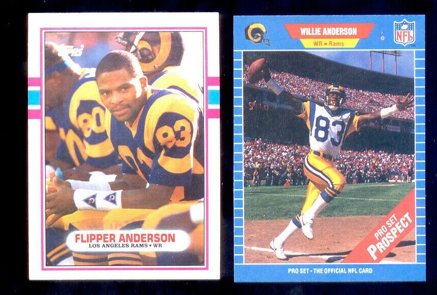 1989 Pro Set Topps WILLIE FLIPPER ANDERSON Los Angeles Rams Rookie 2 ...