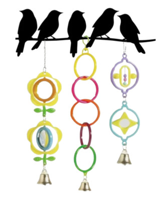 Small Caged Bird Toys Sharples Ruff 'N' Tumble Link Rings Mirror Shapes ...