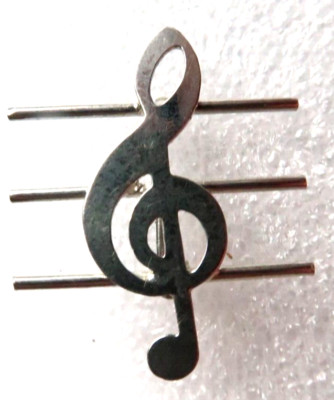 VINTAGE STERLING SILVER TREBLE CLEF MUSICAL PIN BROOCH | eBay