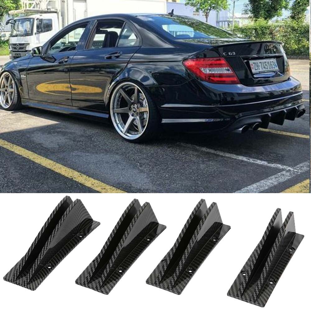 For Mercedes Benz C250 Carbon Rear Bumper Diffuser Fin Spoiler Lip Wing ...