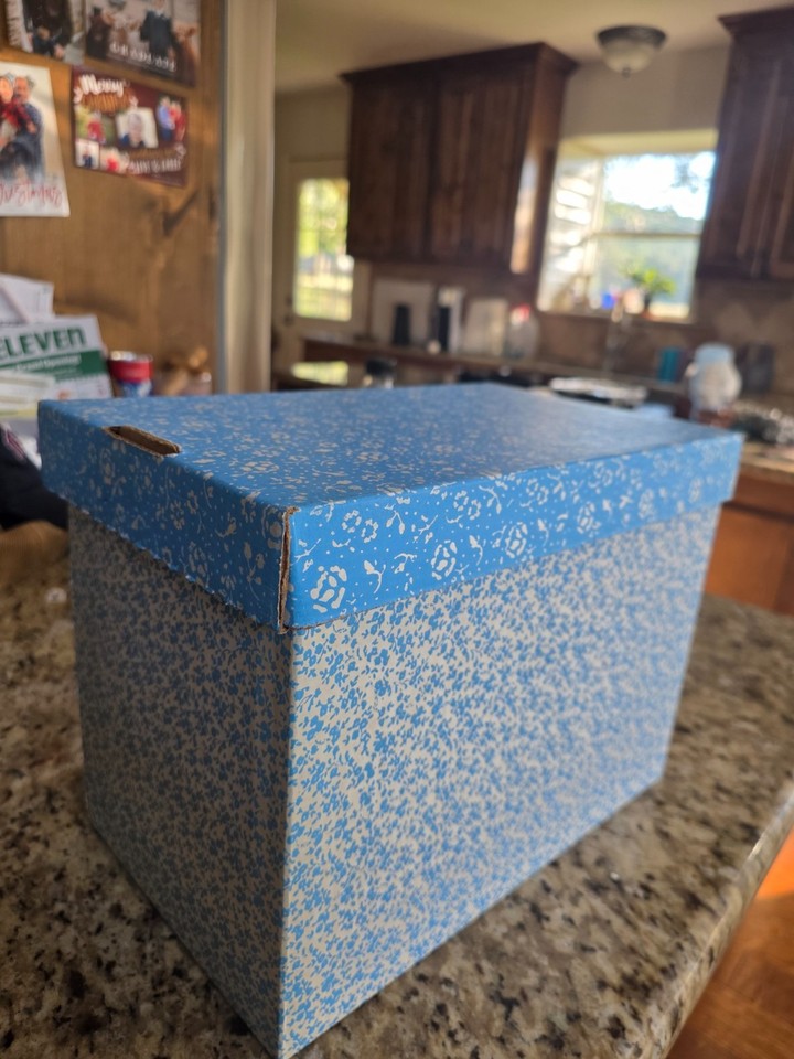 2 Vintage 1980s Sewing Pattern Storage Box with Lid, Blue Motif | eBay