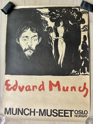 Original 1968 Edvard Munch Munchmuseet museum poster print Oslo Norway ...