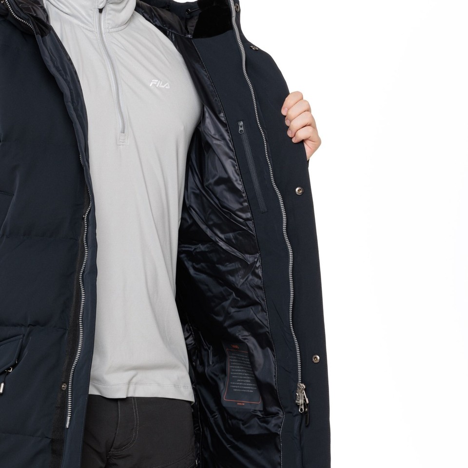 SWIMS 650 DOWN INSULATED ONTARIO Hooded PARKA COAT Long Jacket Mens ...