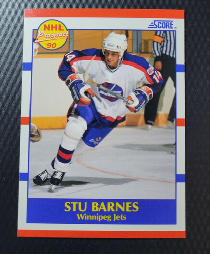 1990-91 Score American NHL Prospect STU BARNES Winnipeg Jets ROOKIE ...