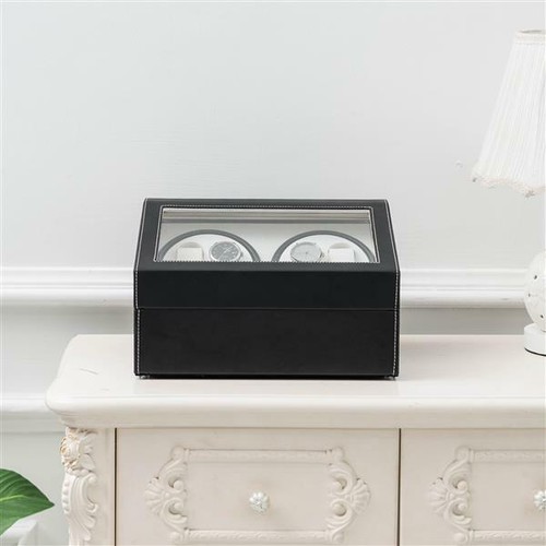 Leather Watch Winder Storage Auto Display Case Box 4+6 Automatic ...