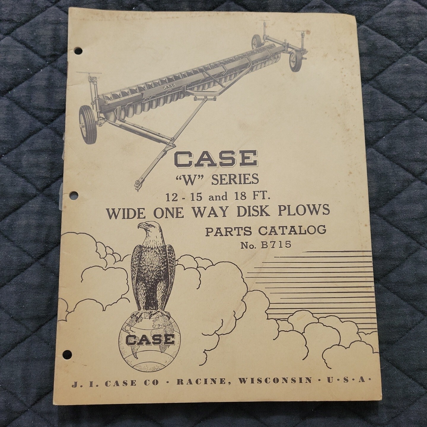 Original Case W Series 12 15 18 Ft One Way Disk Plows Parts Catalog No ...