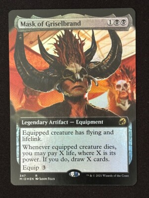 1x MTG Mask of Griselbrand (Extended Art, Foil) - Innistrad: Midnight ...