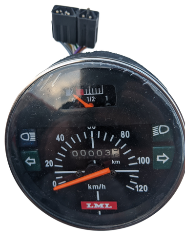 VESPA PX LML STELLA SPEEDOMETER 100MM DIA 0-120KM BLACK FACE SPEEDO | eBay