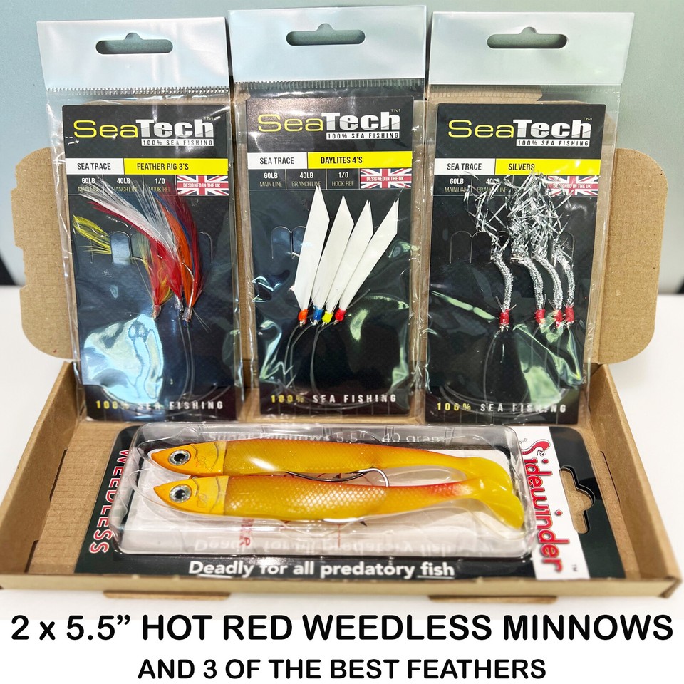 Pick & Mix WEEDLESS Sidewinder Minnow Lure Bass Cod Pollock Jelly Lures ...