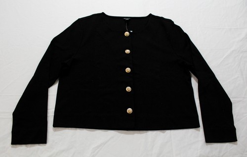 Ann Taylor Women's Petite Crew Neck Ponte Knit Jacket CD4 Black Large NWT | eBay