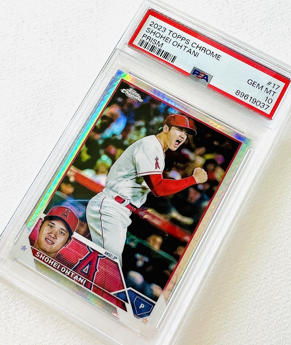 2023 Topps Chrome Shohei Ohtani #17 Prism Refractor PSA 10 2023 Topps Chrome Shohei Ohtani #17 Prism Refractor PSA 10