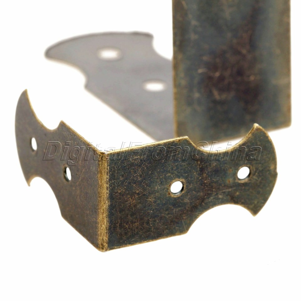 4/12/20Pcs S/L Metal Corner Bracket Guard Jewelry Case Desk Edge Cover ...