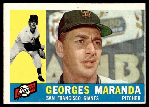 1960 Topps Baseball Card Georges Maranda RC San Francisco Giants #479 ...