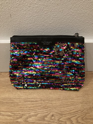 Victorias Secret Rainbow Silver Sparkle Handbag Makeu… - Gem