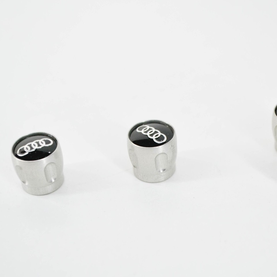 NEW AUDI Q2 WHEEL UNIVERSAL VALVE CAPS WITH RINGS LOGO 80A071215 | eBay