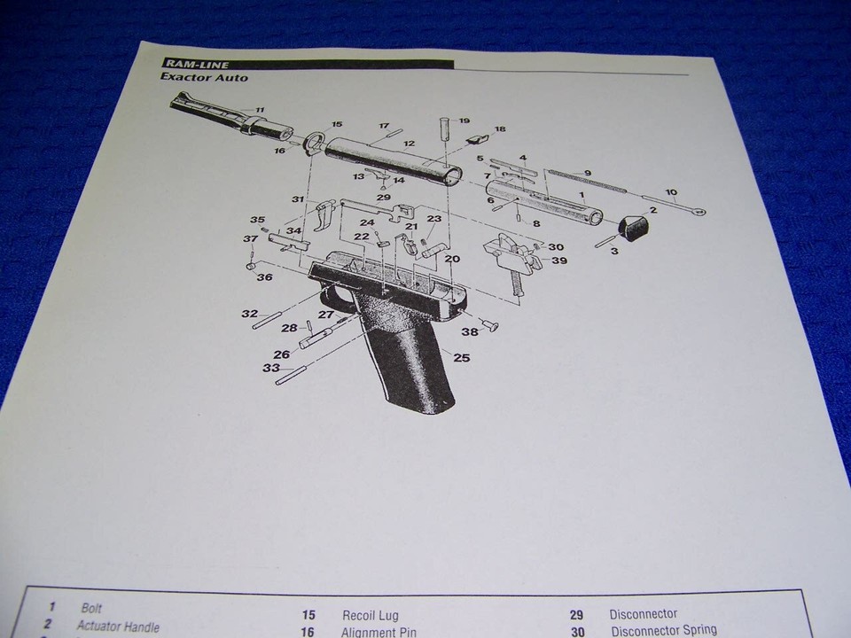 POLISH RADOM 1935 (P-35) AUTO & RAM-LINE EXACTOR..LEGEND/EXPLODED VIEW ...
