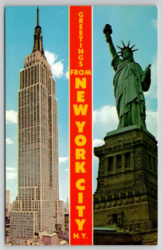 New York City NY STATUE OF LIBERTY / EMPIRE STATE BUILDING - Unposted ...