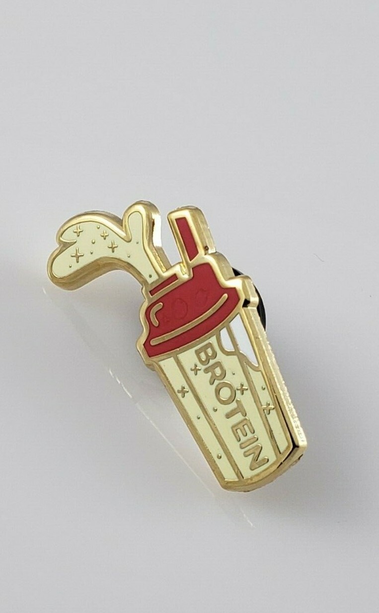 Brotein Shake Hat Lapel Pin approx 1.25" height | eBay