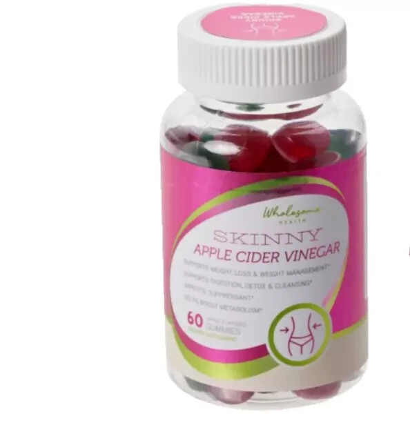 Wholesome Health Skinny Apple Cider Vinegar Gummies Dietary Supplement ...