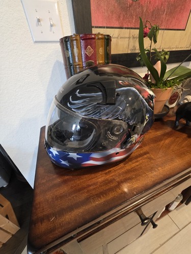 HAWK Motorcycle Helmet - USA Flag & Eagle Graphics Medium | eBay