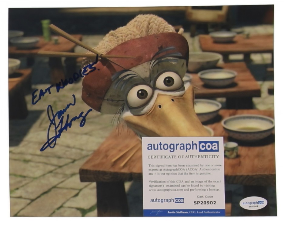 James Hong Signed Kung Fu Panda 8x10 ACOA COA Eat Noodles Inscription ...