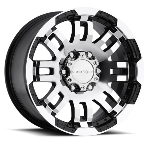 Vision Wheel 375-6886GBMF12 Set of 4 Gloss Black w/ Lip 375 Warrior ...