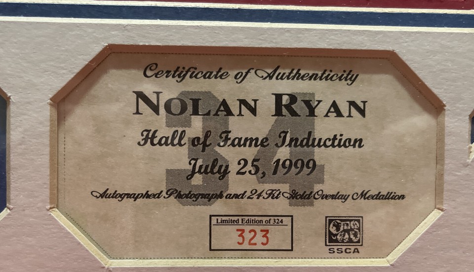 Nolan Ryan Autograph Coin Highland Mint COA #'d 323/324 Rare Vintage | eBay