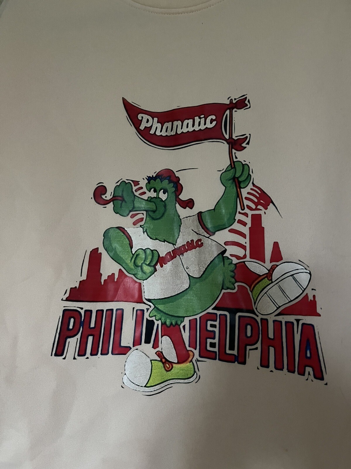 Philadelphia Phillies Phanatic Pale Yellow Sweatshirt Size XL Polyester ...