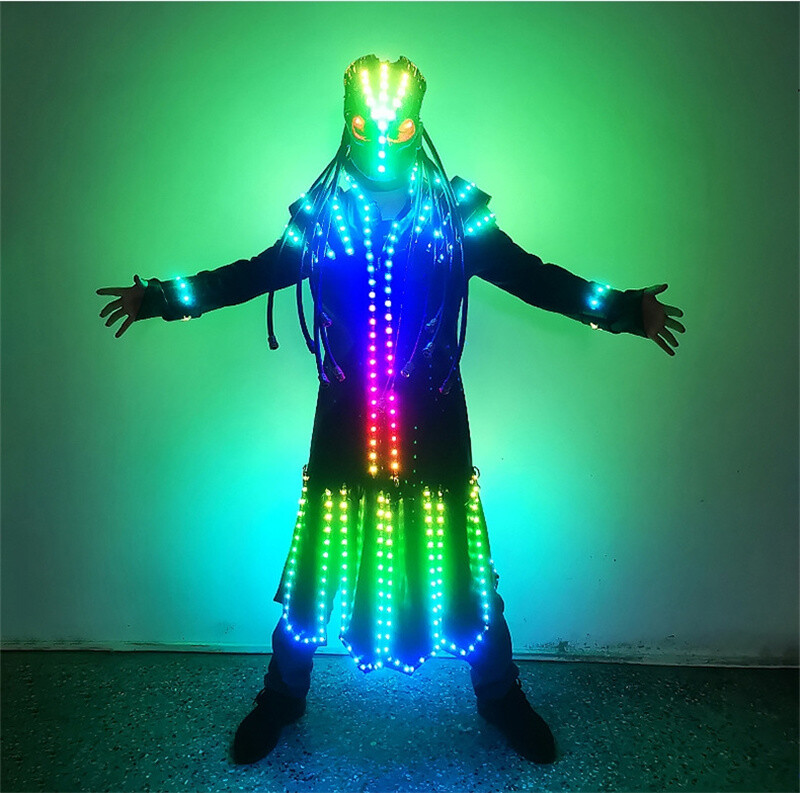 LED Predator Costume Suit Illuminated Party Show Dance Glow Light ...