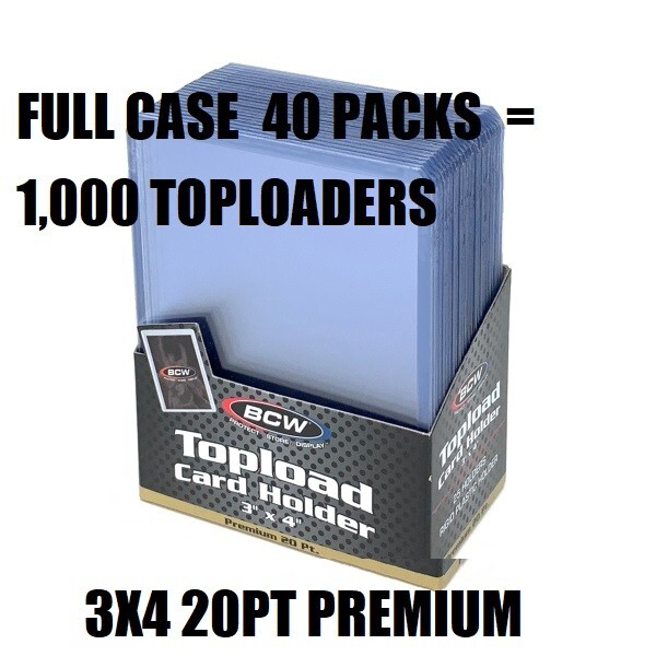 20pt 3x4 Premium Toploader Card Holders Case (1000=40packs/25) BCW ...