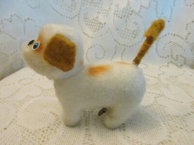 Vintage Wind-Up Fuzzy Puppy Toy - Tail Spins | eBay
