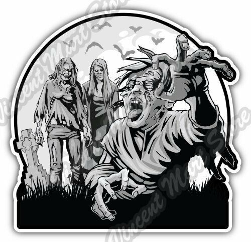 Zombie Dead People Cemetery Vampire Freak Car Bumper Vinyl Sticker ...