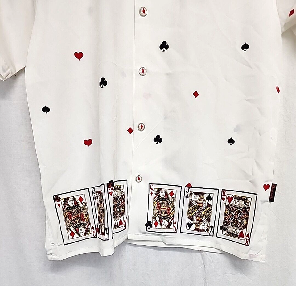 Dragonfly Roadhouse Vegas Poker Playing Card Button up Short Sleeve ...