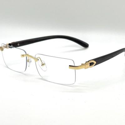 Mens Sunglasses Small Rectangular Hip Hop Rapper Gold Clear Lens Square ...