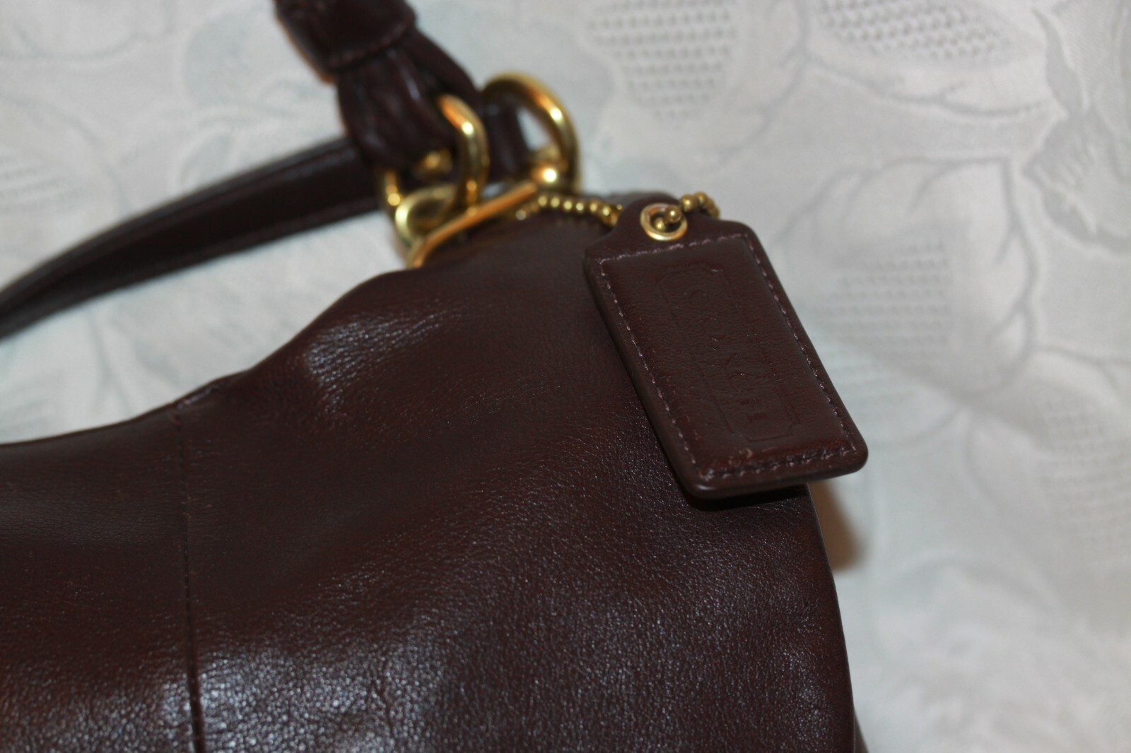 COACH Kristin Hippie Chocolate Brown Leather Crossbody Shoulder Bag ...