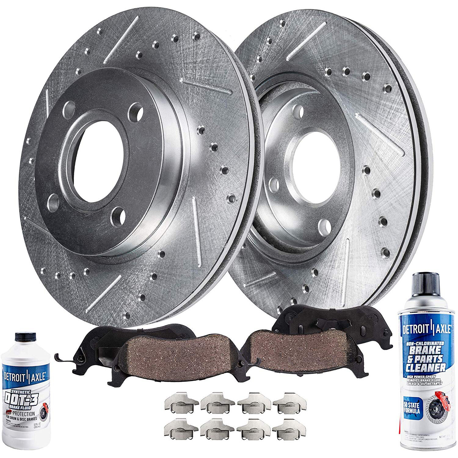 Front Drilled Brakes Rotor + Ceramic Brake Pad for 2005 - 2007 Ford ...