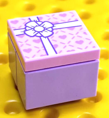 LEGO Gift Box Birthday Holiday Seasonal Pink Purple Hearts Gift Wrap ...