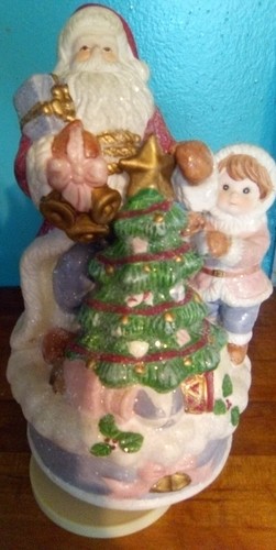 Vintage Holiday Musical Rotating Ceramic Christmas Decor Collectible ...