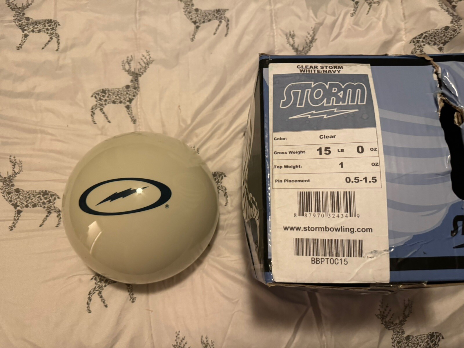 Storm Clear Spare Ball White/Navy Bowling Ball Brand New | eBay