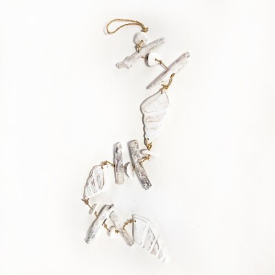Balinese Driftwood Shell Hanger Rock Whitewash Balinese Boho Hamptons ...