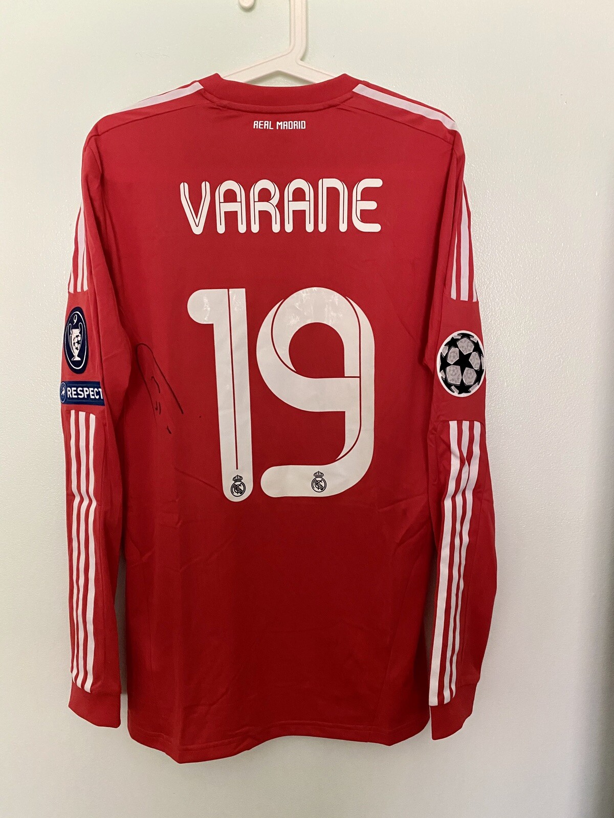VARANE，2011-12 REAL MADRID UCL MATCH UN WORN SHIRT VS ZAGREB DINAMO ...