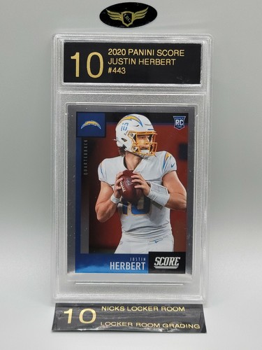 2020 Panini Score Los Angeles Chargers JUSTIN HERBERT #443 rookie RC ...