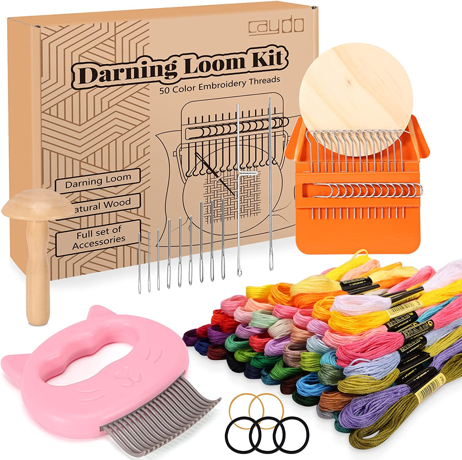 Speedweve Darning Mini Loom Kits Machine with 50 Color Threads, Sock ...