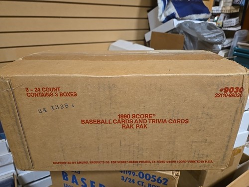 1990 Score Baseball Unopened 3 Box Rak Pack Case 24 Pack Per Box Bo ...