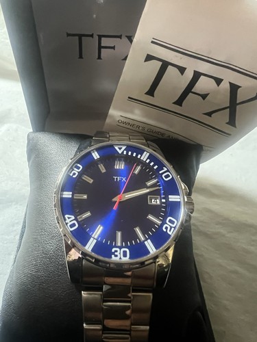 SALE,,T FX By Bolova, navy blue, stainless steel, 45 mm case,36B111,W/R ...